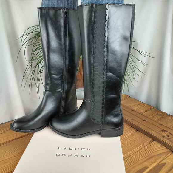 LC Lauren Conrad | Shoes | Nwt Loran Conrad Molasses Black Knee High ...